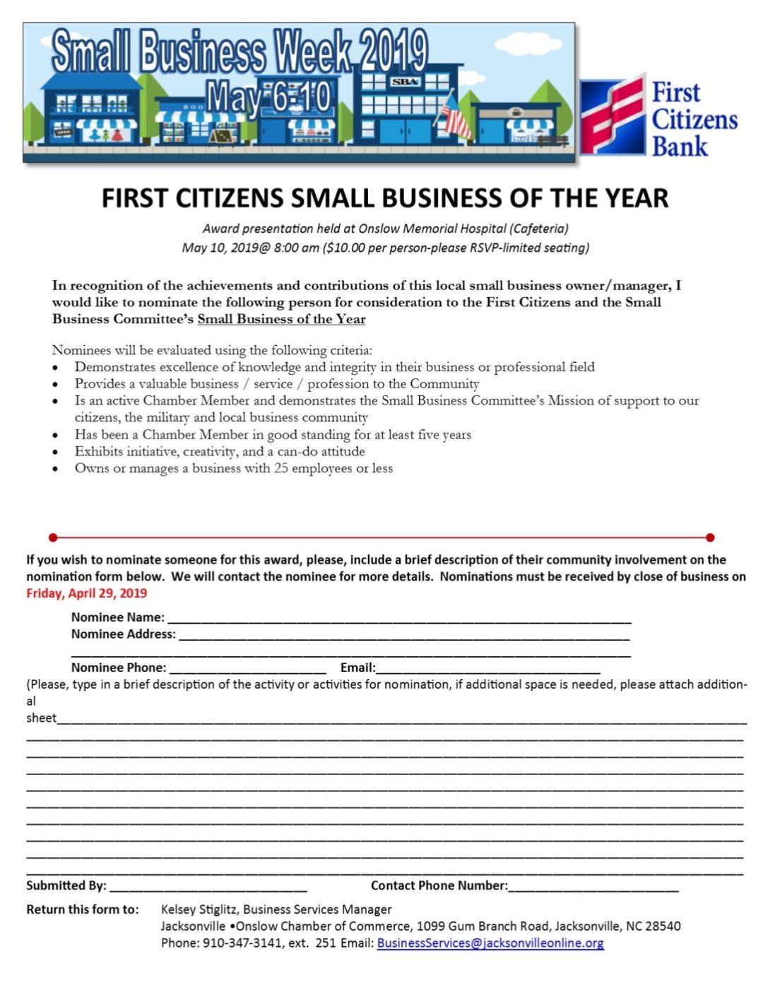 2019 First Citizens bank nom form | Jacksonville Chamber of Commerce