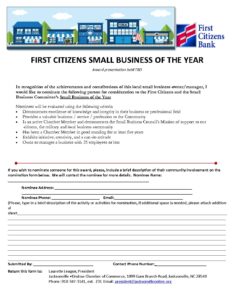 2022 First Citizens bank nom form | Jacksonville Chamber of Commerce
